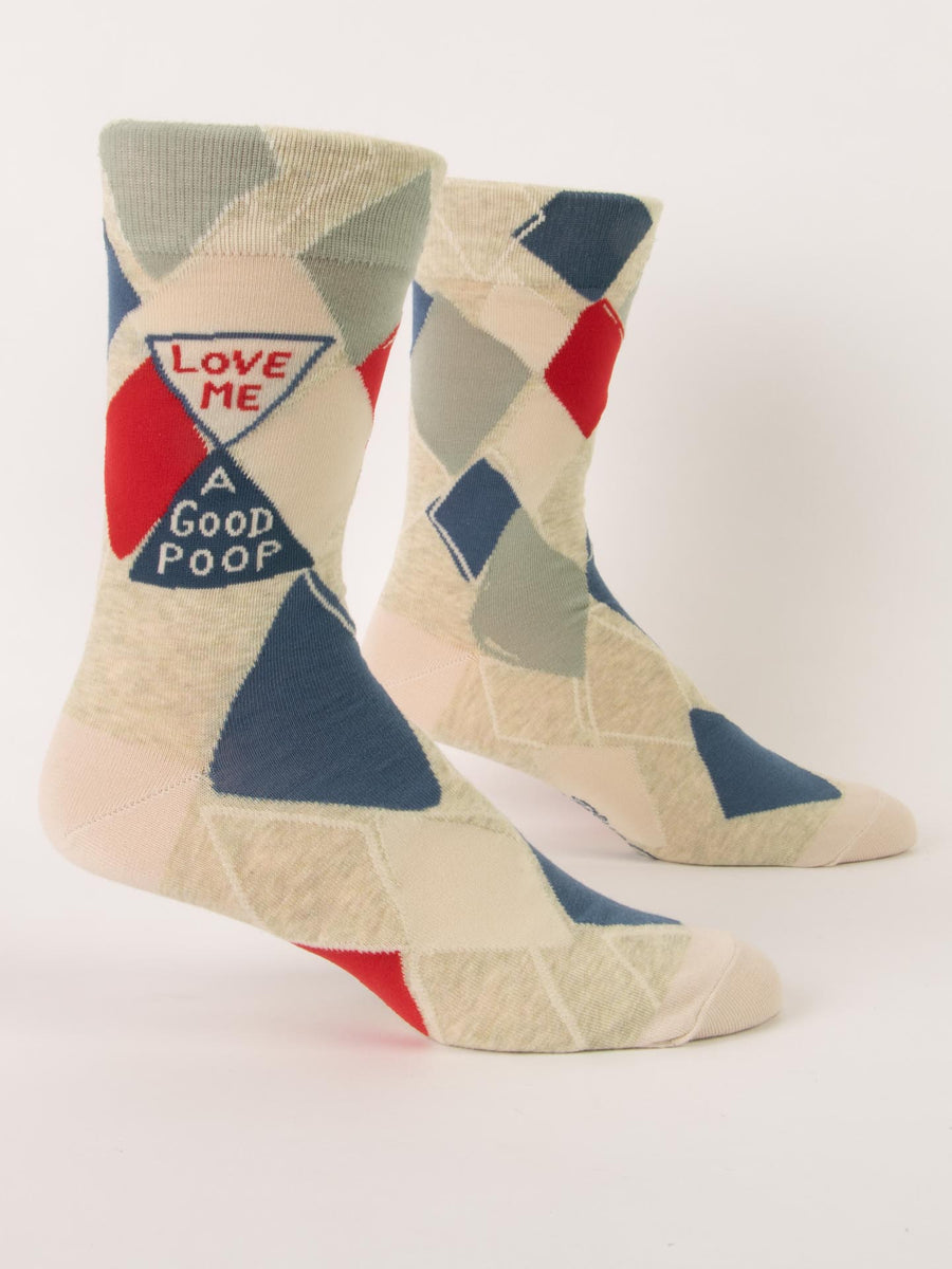 Love Me A Good Poop M-Crew Socks – Blue Q